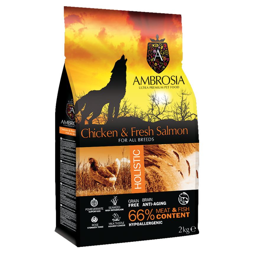 AMBROSIA GRAIN FREE ADULT-CHICKEN & SALMON ΤΡΟΦΗ ΓΙΑ ΣΚΥΛΟΥΣ ΜΕ ...